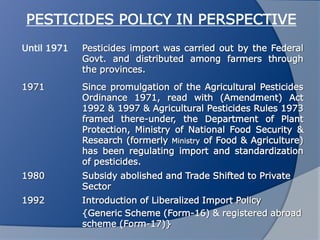 Presentation on pesticides registration & regulation in pakistan | PDF