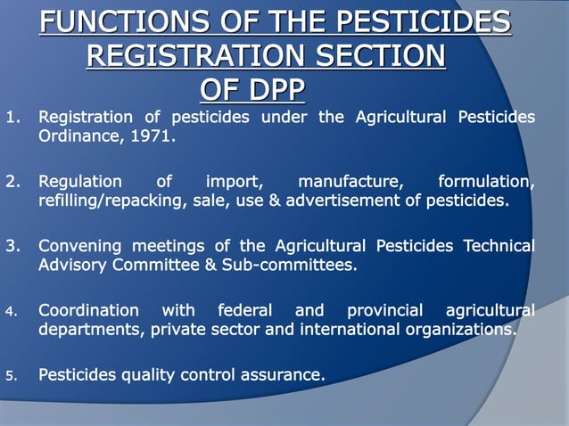 Presentation on pesticides registration & regulation in pakistan | PDF