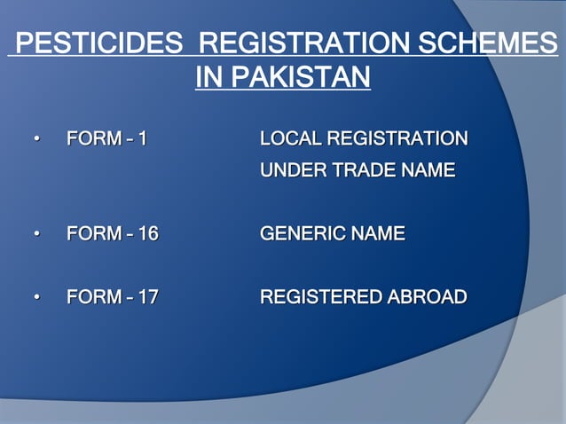 Presentation on pesticides registration & regulation in pakistan | PDF
