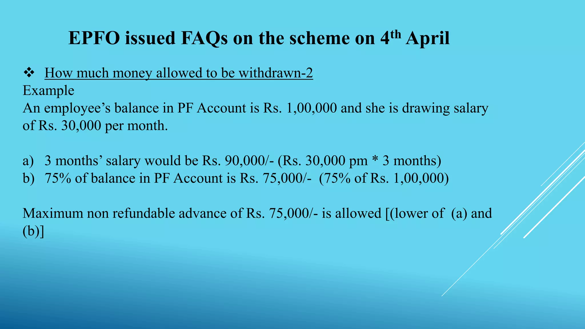 Presentation on PF Non refundable advance | PPT