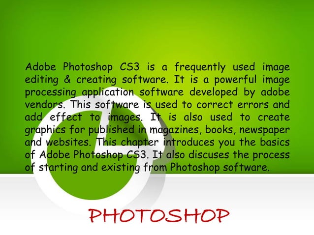 Presentation on Adobe Photoshop | PPTX
