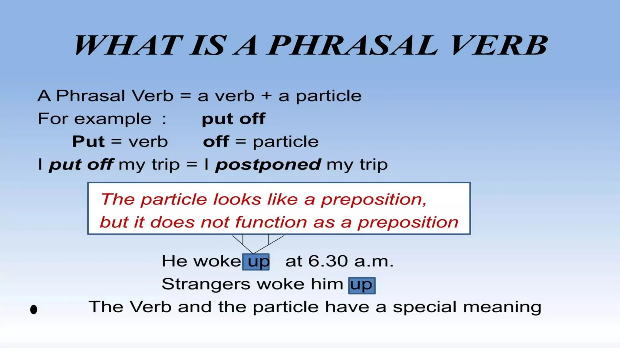 Presentation on Phrasal verbs for english | PPTX