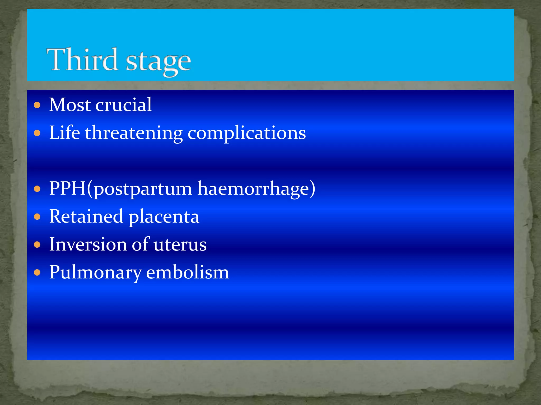 physiology and management of third stage of labour | PPTX