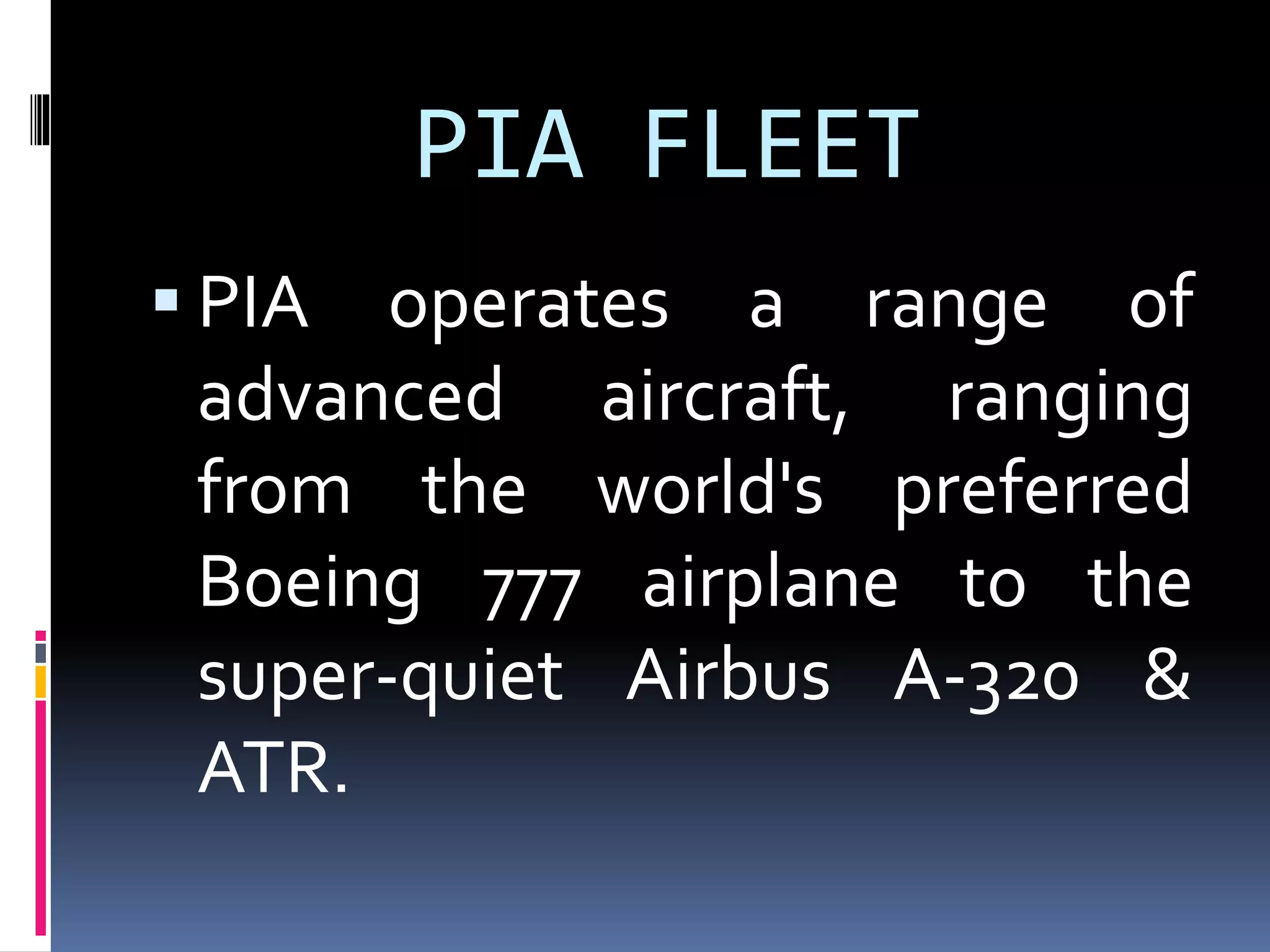 Presentation on PIA aircraft | PPTX