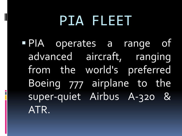 Presentation on PIA aircraft | PPTX