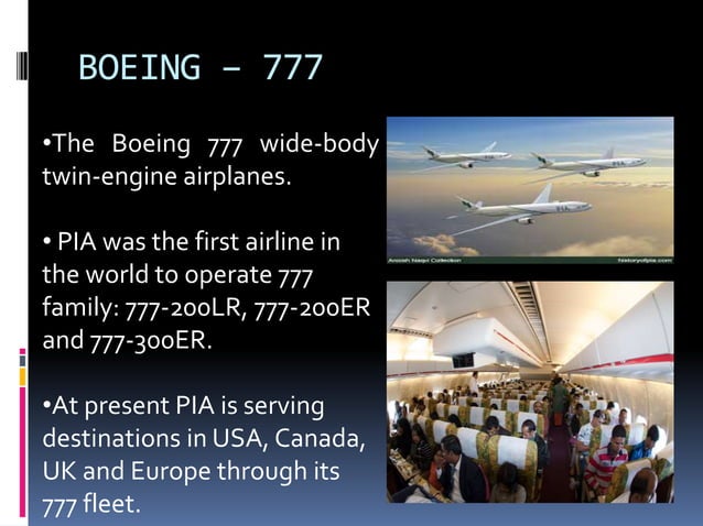 Presentation on PIA aircraft | PPTX