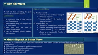 Presentation on plain weave or fabric structure & design | PPTX