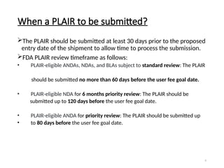 Pre-Launch Activities Importation Request (PLAIR) | PPTX
