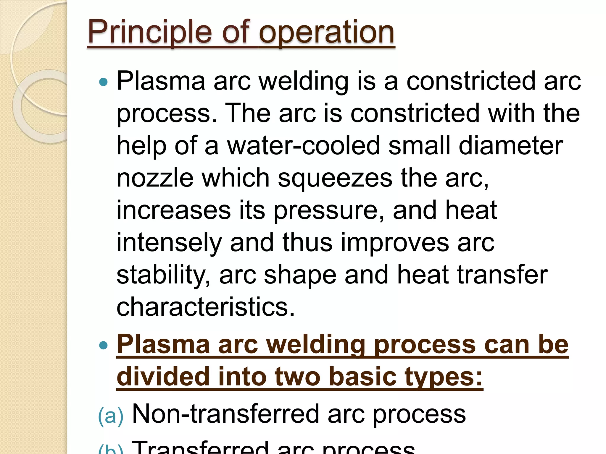 Presentation on plasma arc welding | PPTX