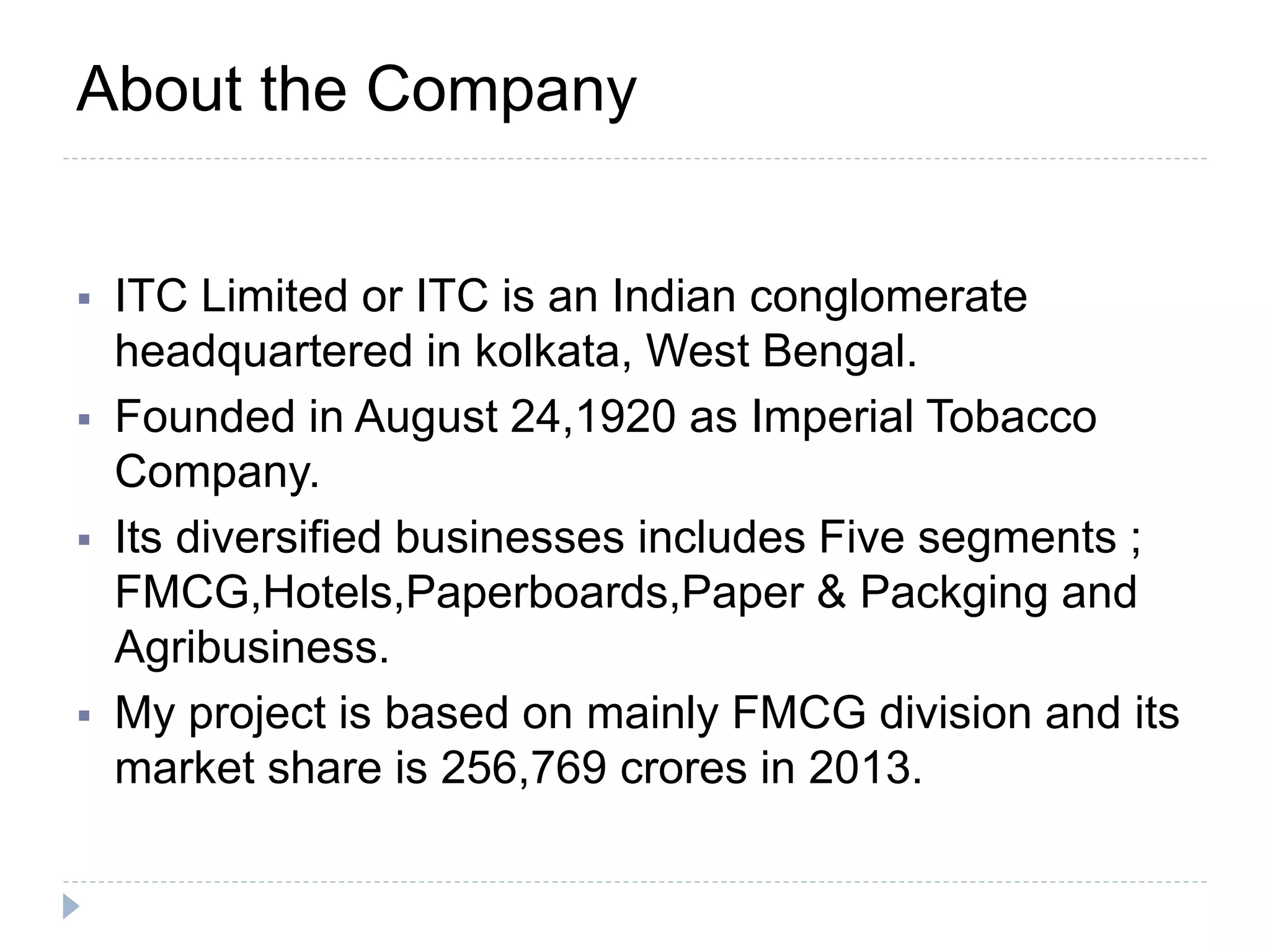 Presentation on pms ITC | PPTX