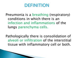 Presentation on pneumonia | PPTX
