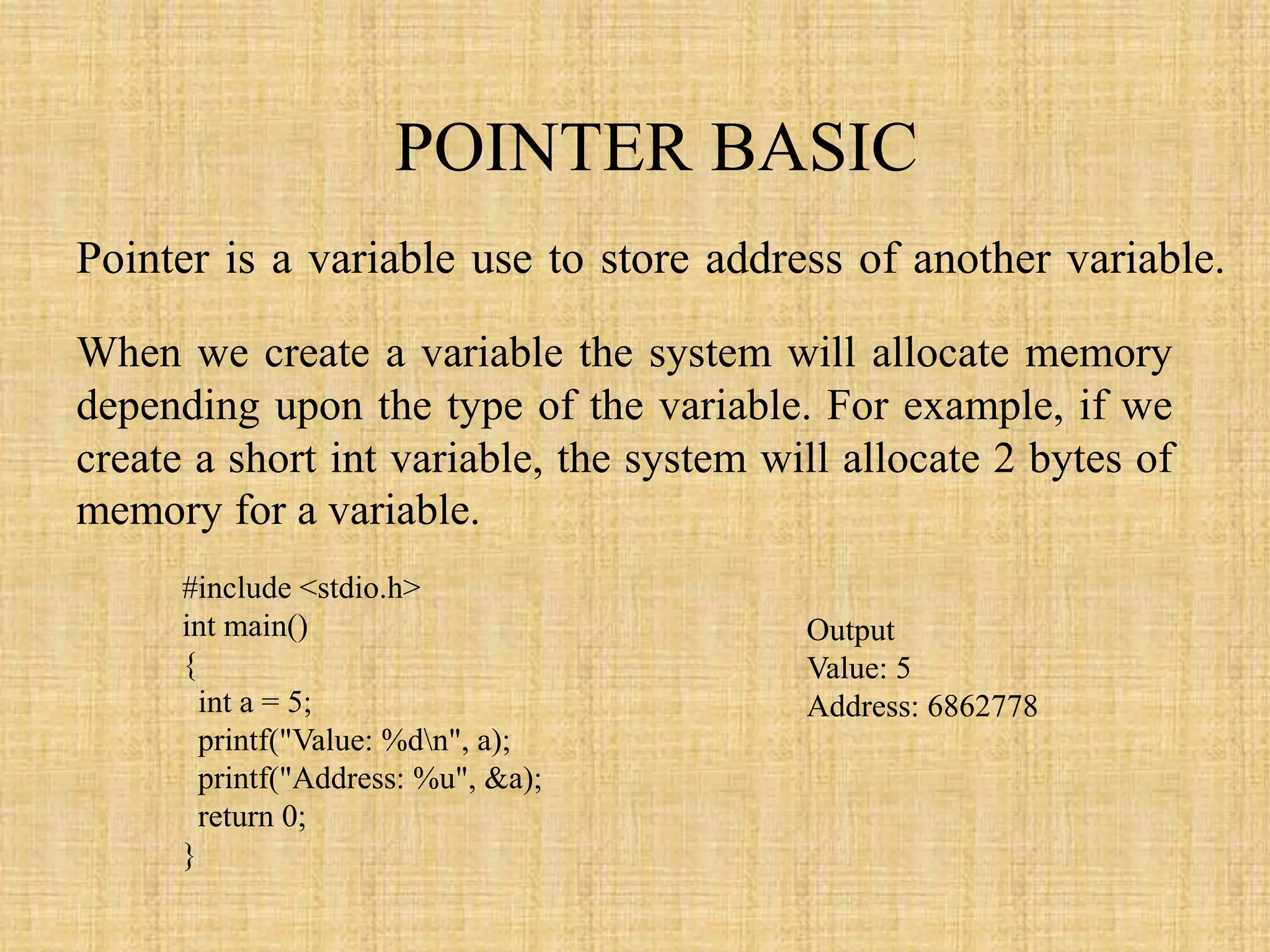 Presentation on pointers | PPT