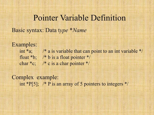 Presentation on pointers | PPT