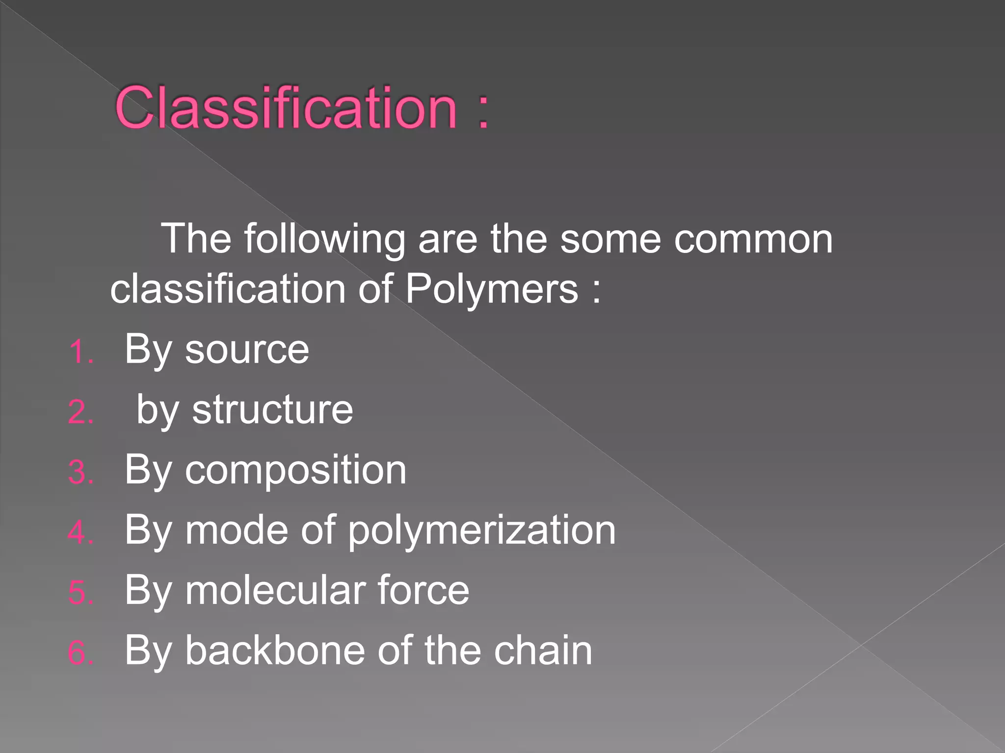 Presentation on polymers | PPTX | Chemistry | Science
