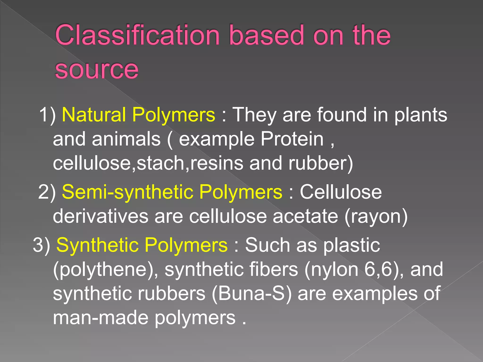 Presentation on polymers | PPTX | Chemistry | Science