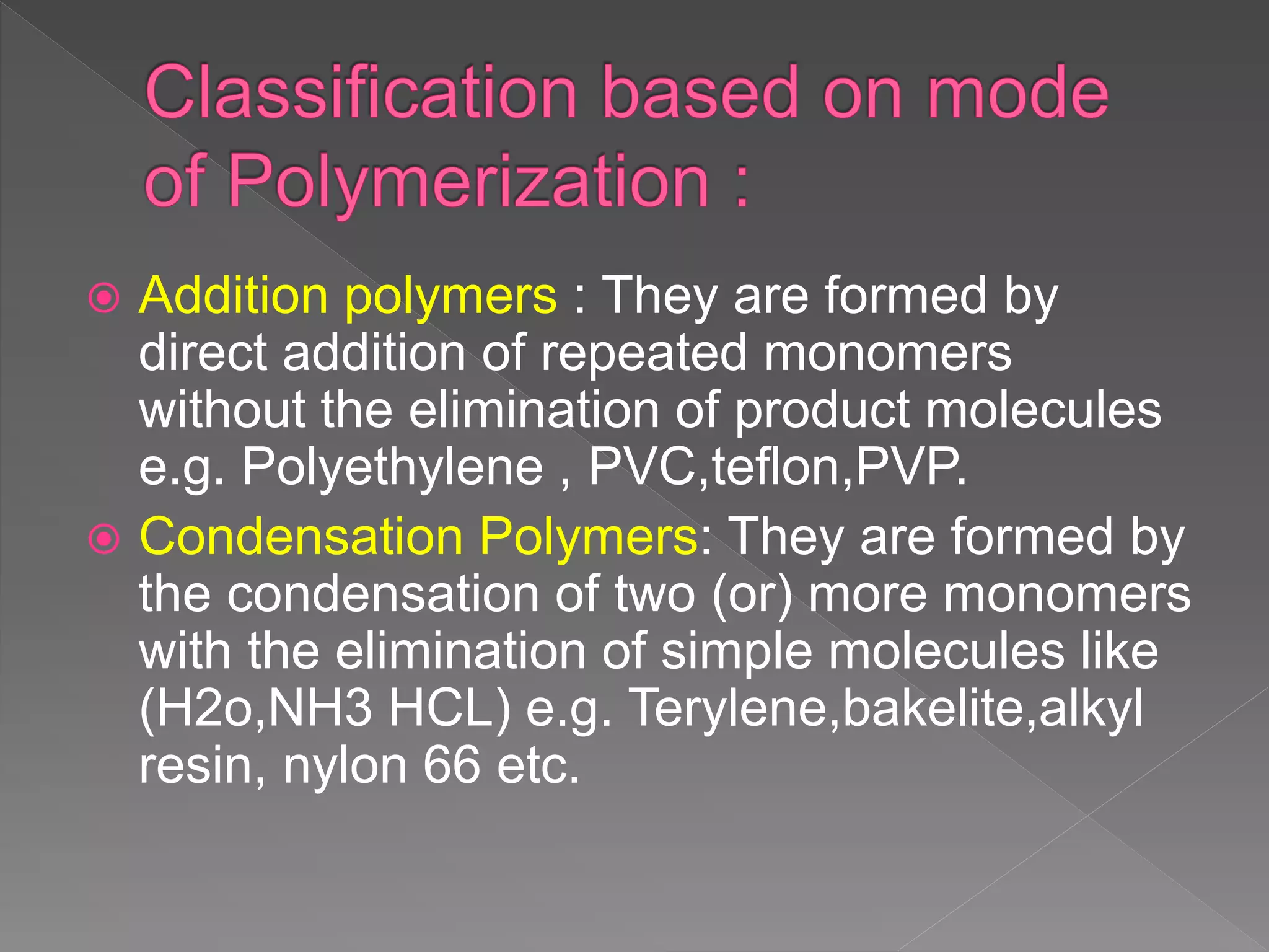 Presentation on polymers | PPTX | Chemistry | Science