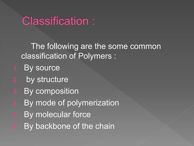 Presentation on polymers | PPTX | Chemistry | Science