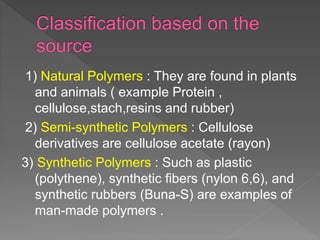 Presentation on polymers | PPTX | Chemistry | Science
