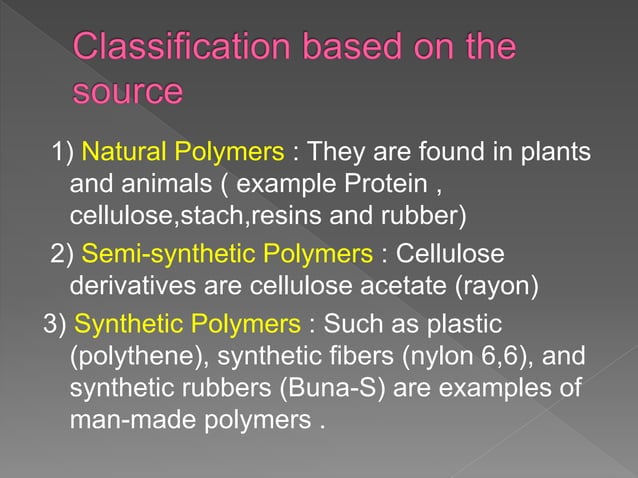 Presentation on polymers | PPTX | Chemistry | Science