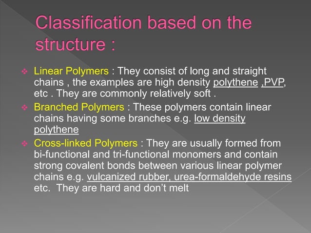 Presentation on polymers | PPTX | Chemistry | Science