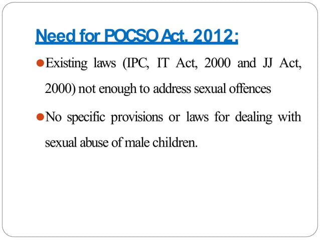 detailed power point presenration on POCSO ACT 2012 | PPT