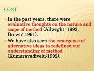 Presentation on post methodology | PPTX