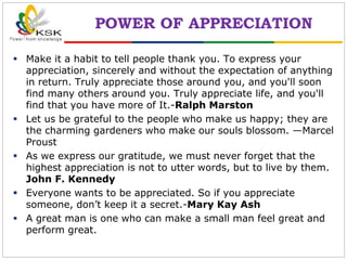 presentation on power of appreciation.ppt