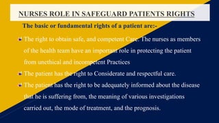 PRESENTATION ON Patients right and responsibilities | PPTX