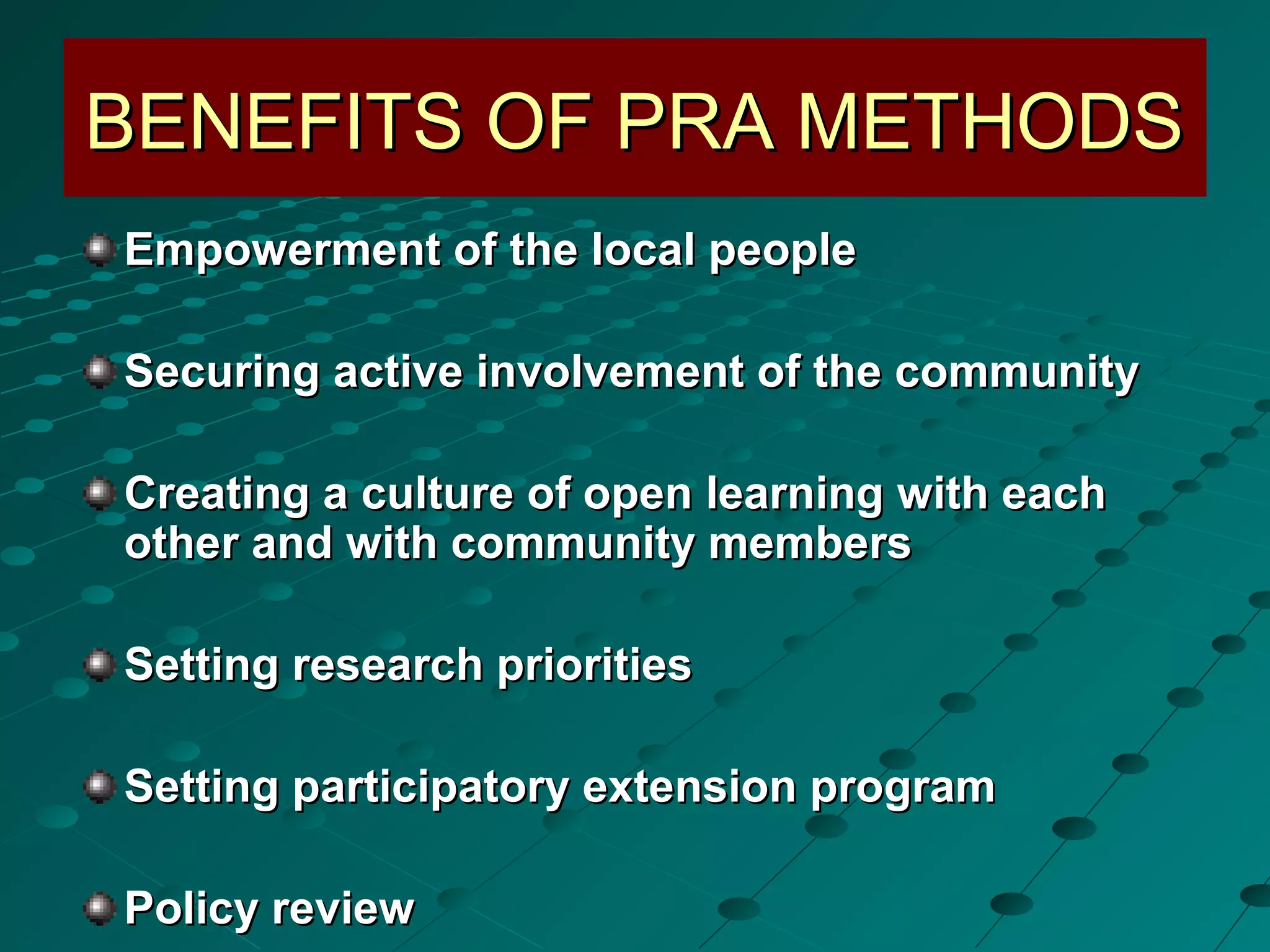 Presentation on PRA & PLA Process | PPT