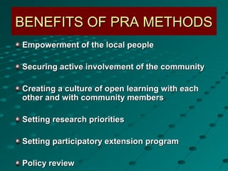 Presentation on PRA & PLA Process | PPT