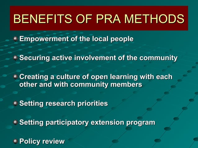 Presentation on PRA & PLA Process | PPT