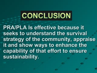 Presentation on PRA & PLA Process | PPT