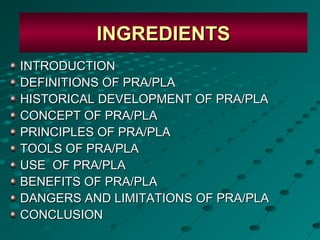 Presentation on PRA & PLA Process | PPT