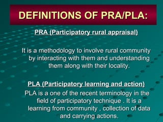 Presentation on PRA & PLA Process | PPT