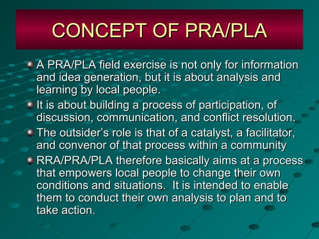 Presentation on PRA & PLA Process | PPT