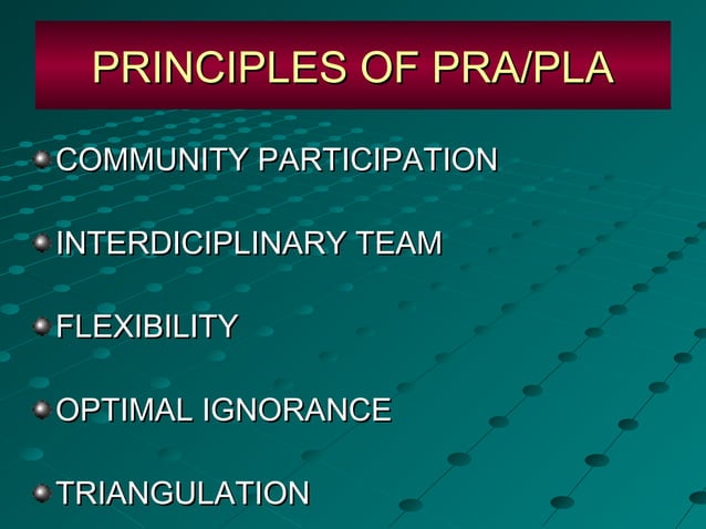 Presentation on PRA & PLA Process | PPT