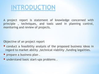 Presentation on prepration of project report | PPT