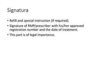 prescription, its types and importance | PPTX