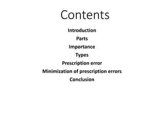 prescription, its types and importance | PPTX