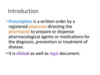 prescription, its types and importance | PPTX