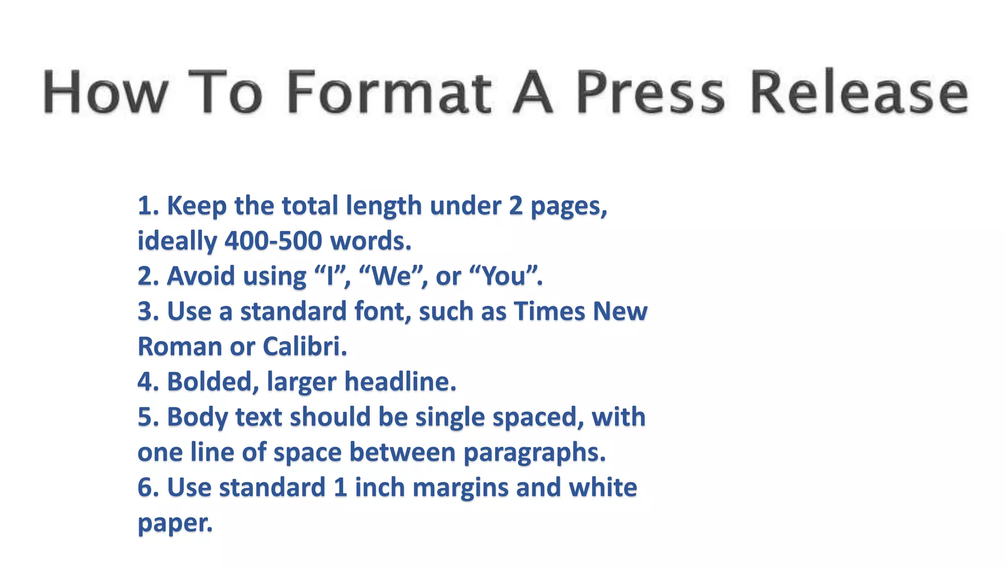 Presentation on press release | PPTX