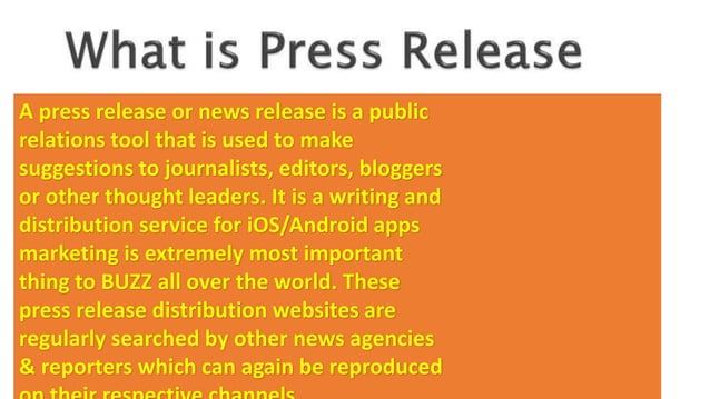 Presentation on press release | PPTX