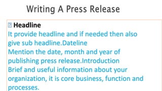 Presentation on press release | PPTX