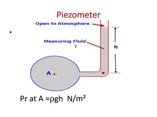 Presentation on “pressure, manometers,bourdon gauges and load cells | PPTX