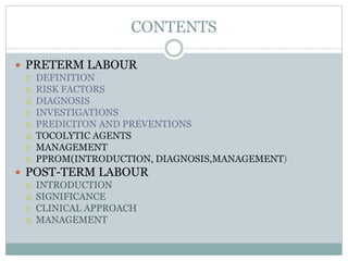 preterm and postterm labour | PPTX