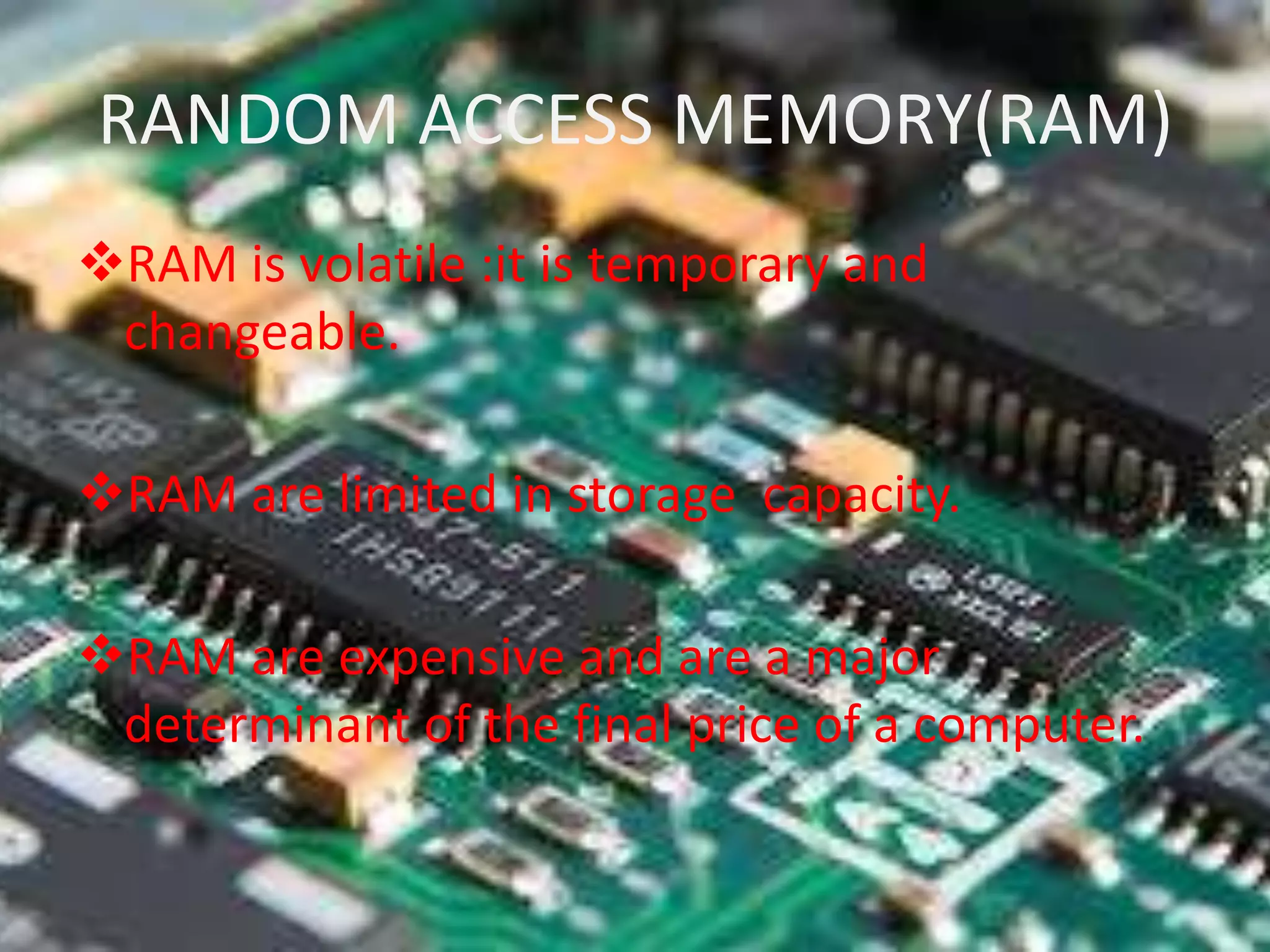 Presentation on primary storage devices | PPTX