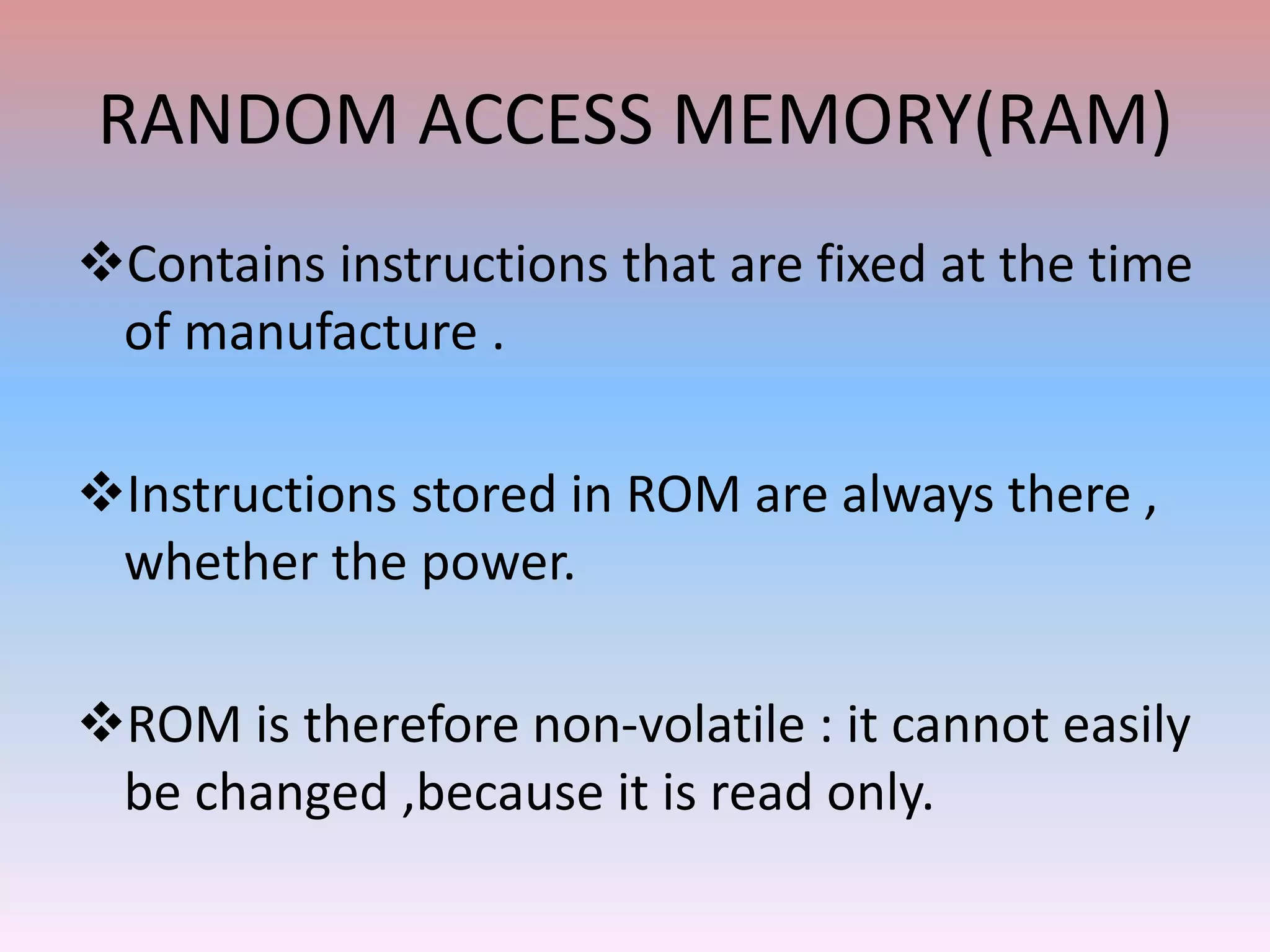 Presentation on primary storage devices | PPTX