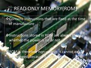 Presentation on primary storage devices | PPTX