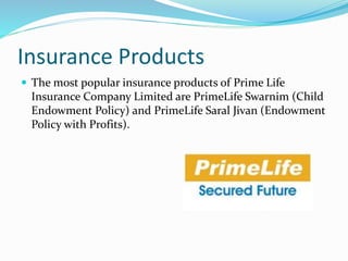 Presentation on Prime Life Insurance | PPTX