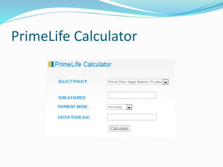 Presentation on Prime Life Insurance | PPTX